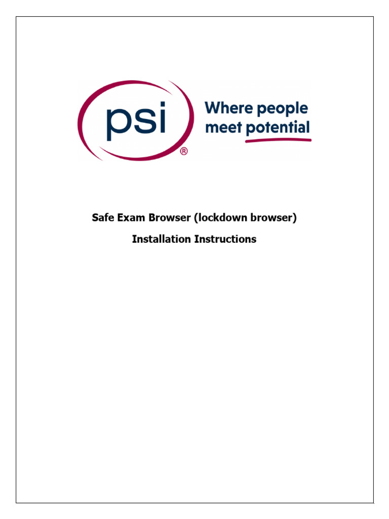 Safe Exam Browser Installation Guide | PDF | Microsoft Software | Computing