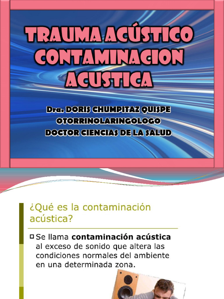 Trauma Acustico y Contaminacion Acustica | PDF | ruido | Sonido