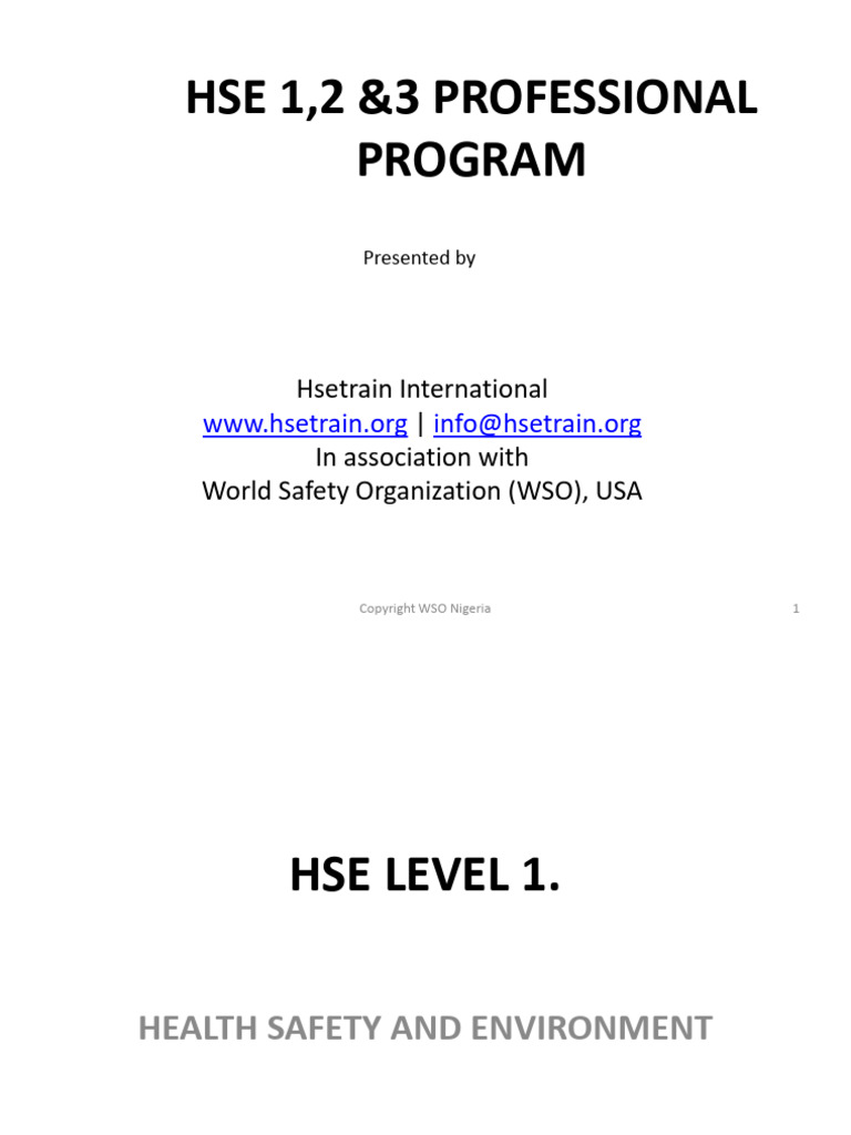 Wso Hse Manual. | PDF