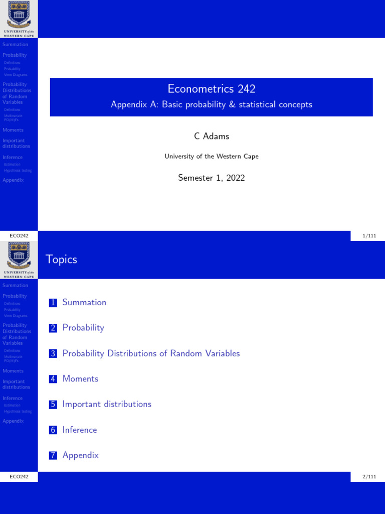 Probability & Statistics Guide | PDF | Probability Distribution | Variance