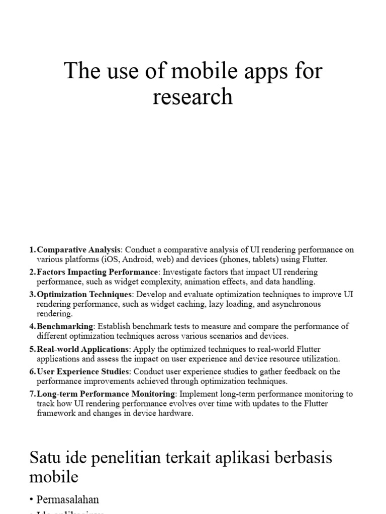 The Use of Mobile Apps For Research | PDF | Business | Technology ...