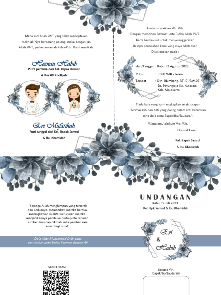 Undangan Resepsi Pernikahan Evi & Habib | PDF