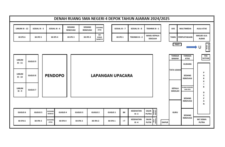 Denah Ruang SMA Negeri 4 Depok 2024 | PDF