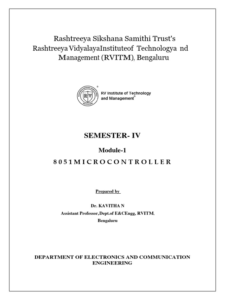 Module 1 | Download Free PDF | Microcontroller | Central Processing Unit