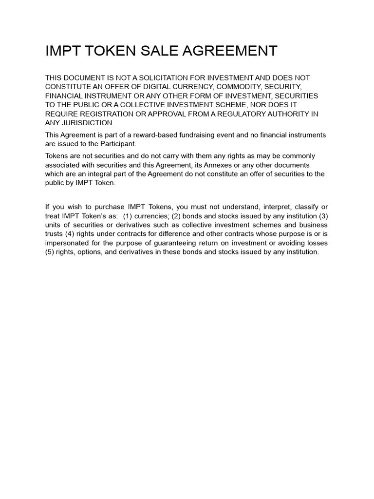 Token Sale Agreement | PDF | Cryptocurrency | Indemnity