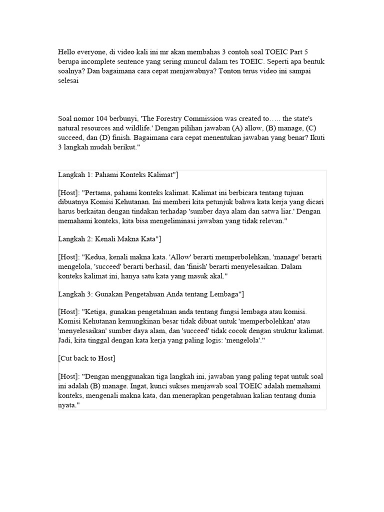 Toeic Script 2 | PDF | Karier & Perkembangan | Komputer