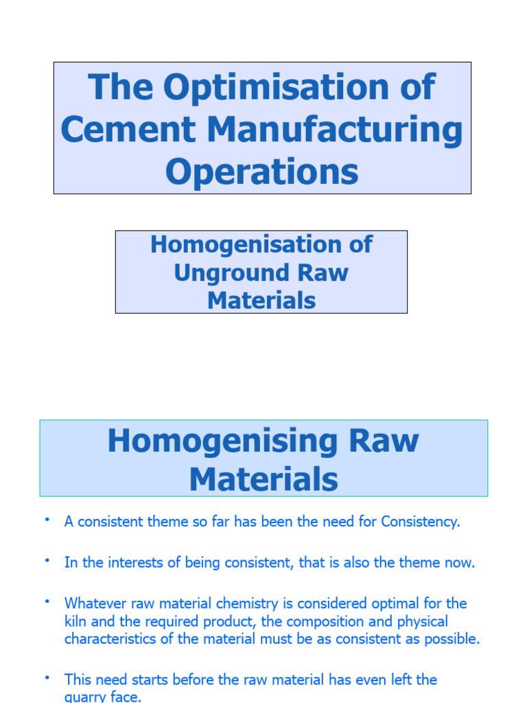 Optimizing Raw Material Homogenization | PDF | Cement | Materials