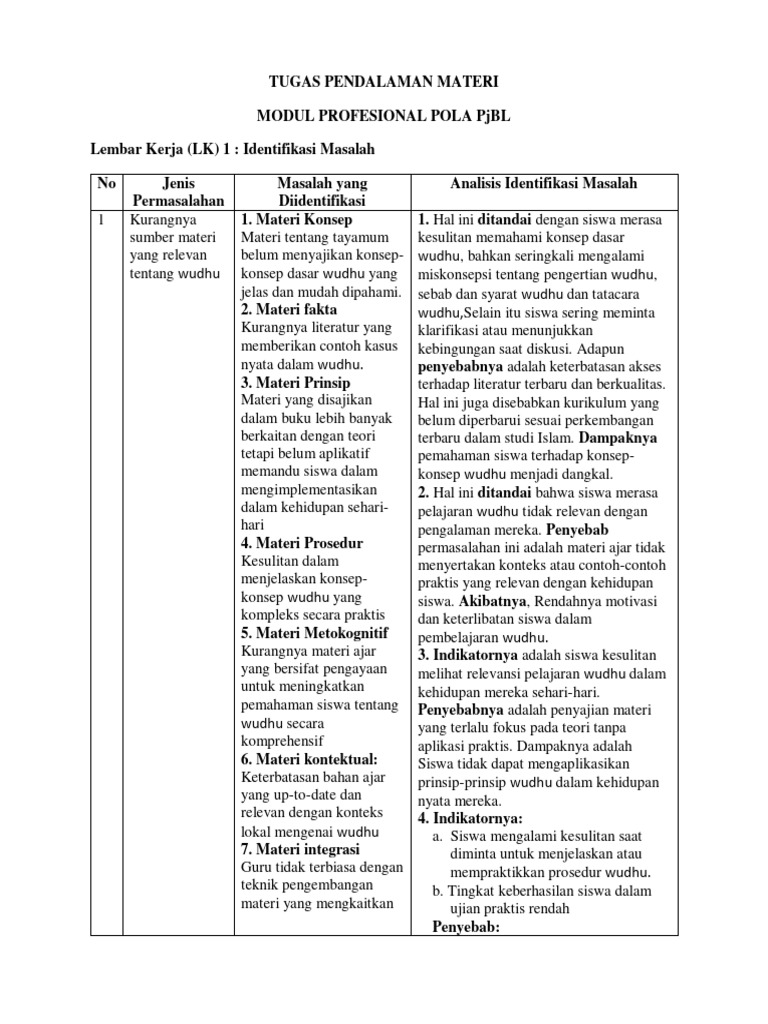 LK Tugas PJBL Profesional 2024 | PDF | Karier & Perkembangan