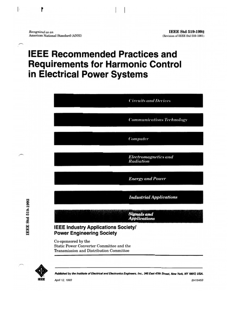 IEEE STD 519 1992 Harmonic Limits | PDF | Electrical Engineering | Electricity