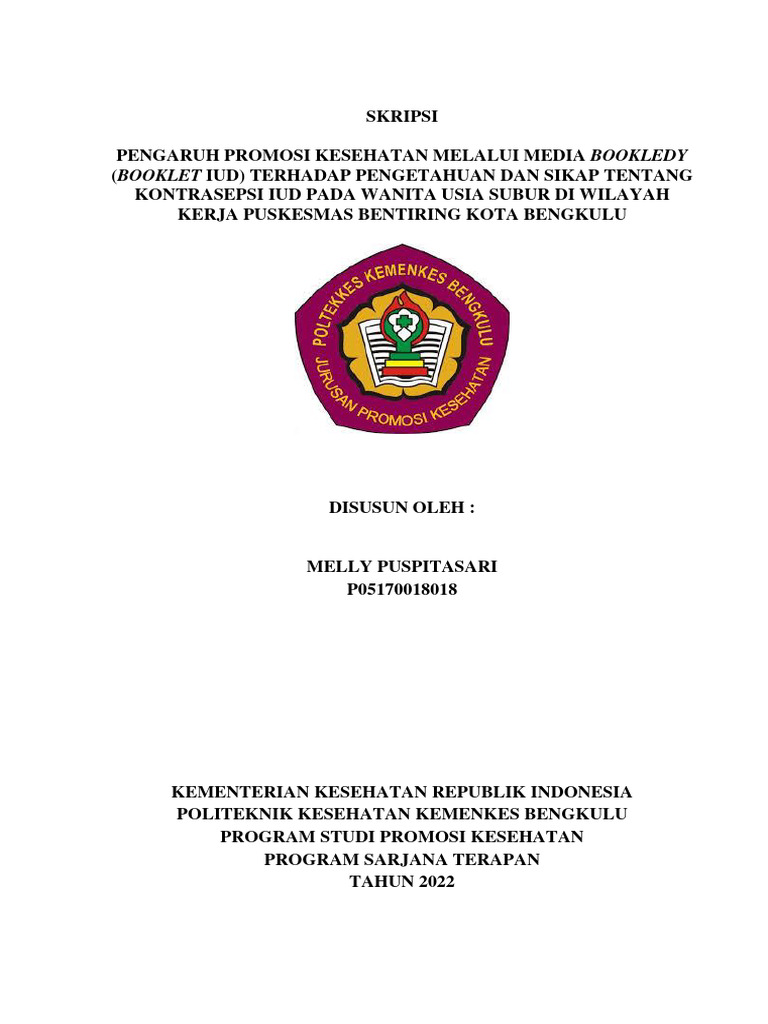 Contoh Skripsi Mely Bengkulu | PDF | Pengembangan Diri | Kesehatan Holistik