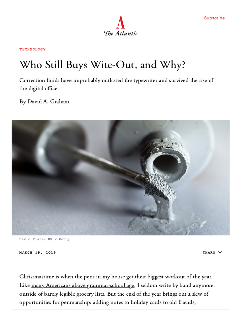 Why Do Wite-Out and Liquid Paper Still Exist - The Atlantic | PDF ...