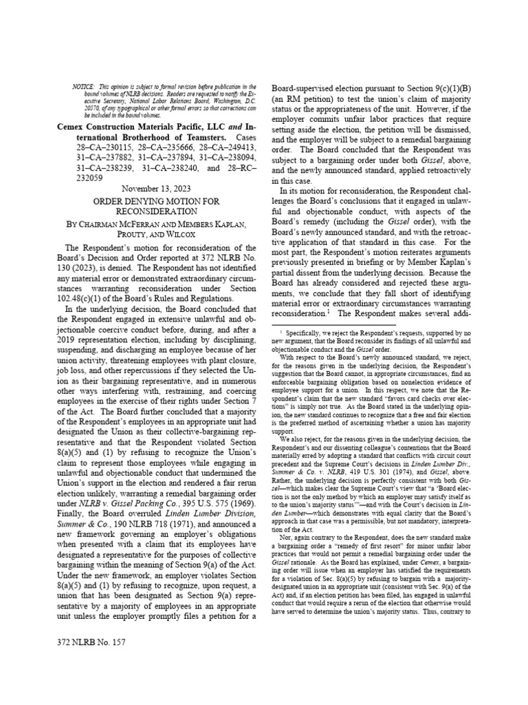 Board Decision-CEMEX Construction Materials | PDF | Administrative ...