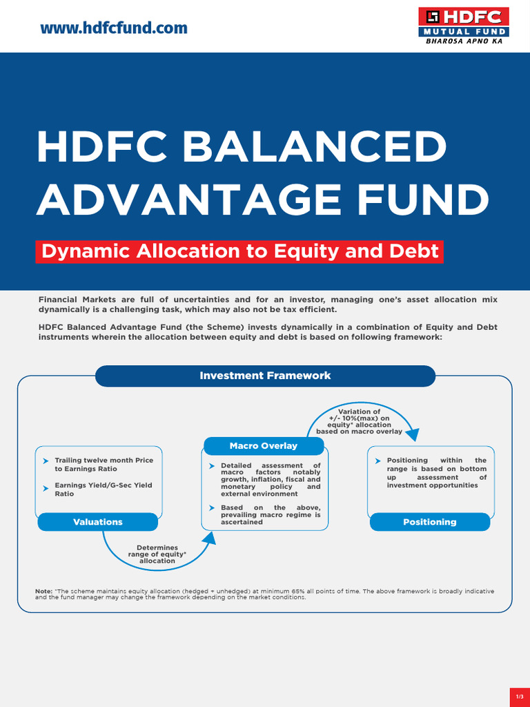 HDFC Balanced Advantage Fund Leaflet (As On 31st March 2023) | PDF ...