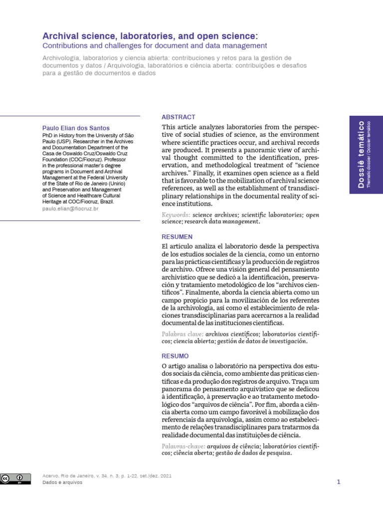 Archival Science & Open Science | PDF | Science | Methodology