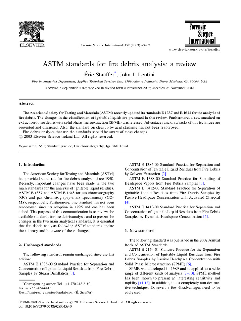 ASTM Standards For Fire Debris | PDF | Alkane | Kerosene