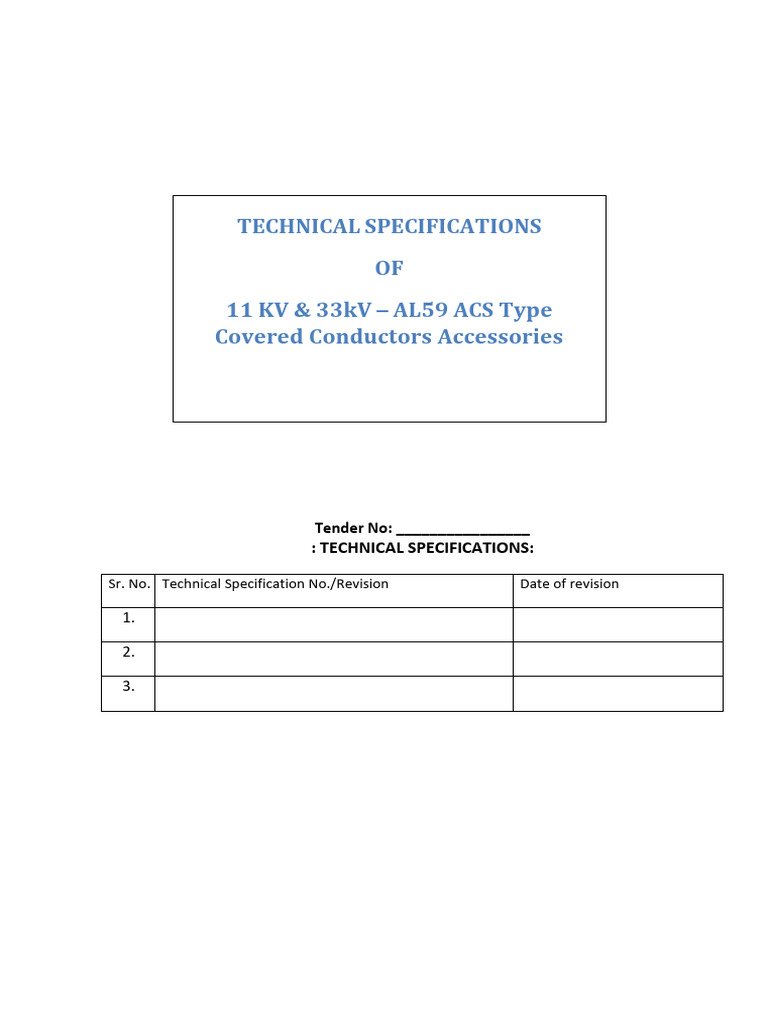 MVCC 11kV & 33kV Covered Conductor Specs | PDF | Insulator (Electricity ...