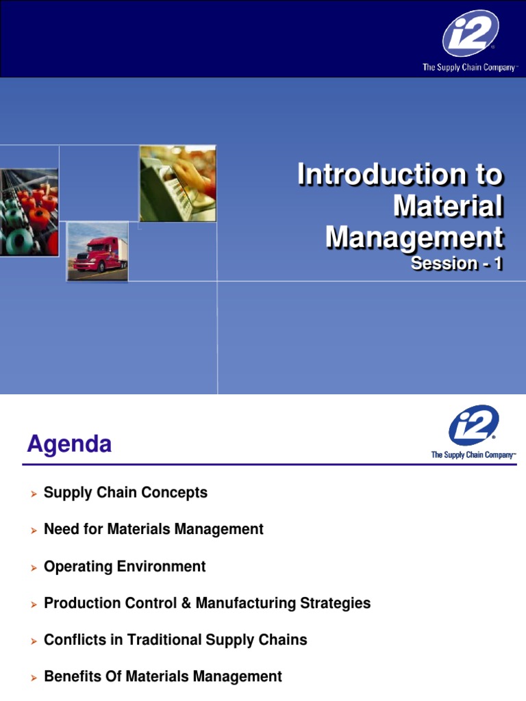 Session01 - Introduction To Material Management | PDF | Supply Chain ...