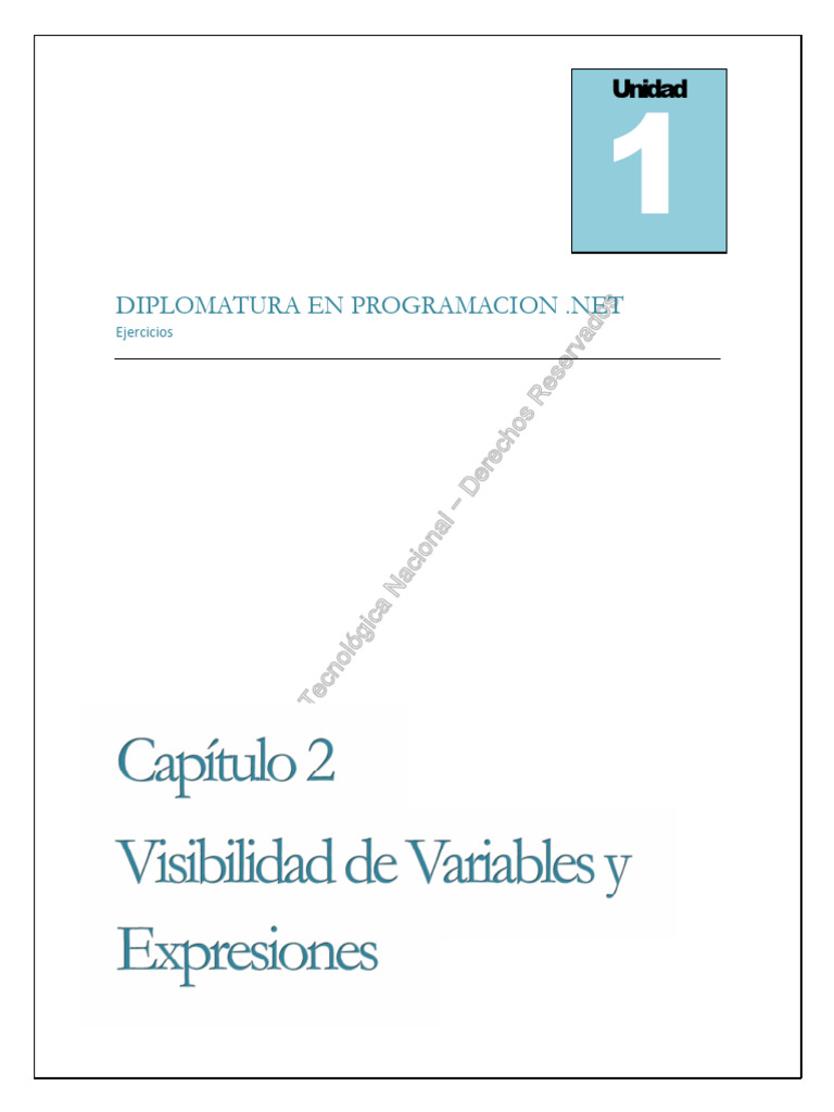 DPN Programación en Net Modulo 2 Unidad 01 Capítulo 2 Ejercicios | PDF | Variable (informática ...