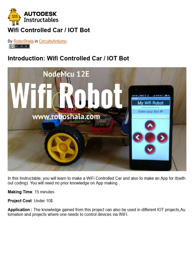 Wifi Controlled Car Iot Bot 5 Steps Instructables Download Free