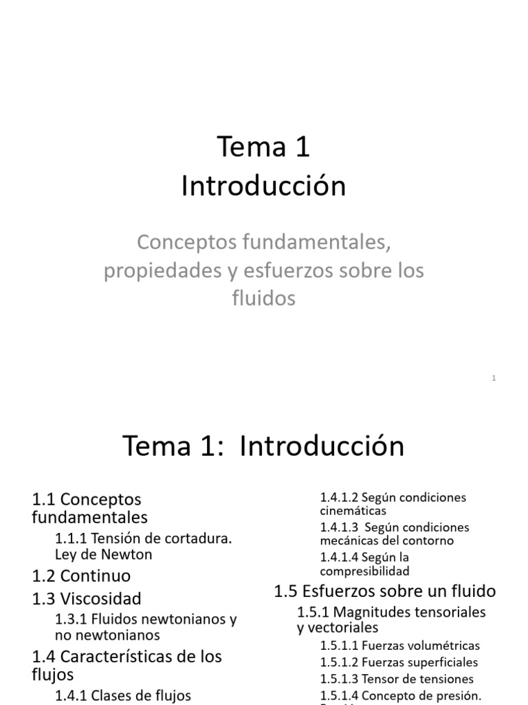 Tema 1 - Introducción | PDF | Estrés (Mecánica) | Fluido