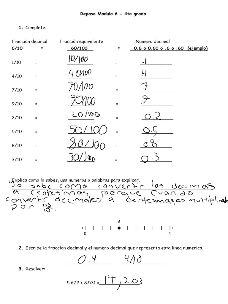 Repaso Modulo 6 - 4to Grado | PDF | Aritmética | Números