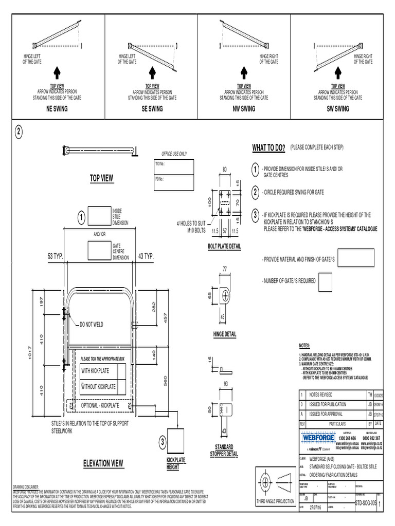 (STD SCG 005 r1) Standard Self Closing Gate - Bolted Stile | PDF