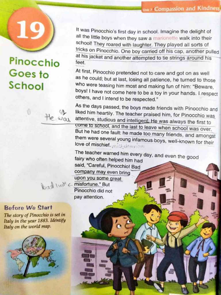 CH - 19 Pinocchio Goes To School | PDF