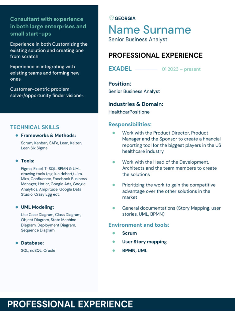 CV Template | PDF | Scrum (Software Development) | Agile Software Development