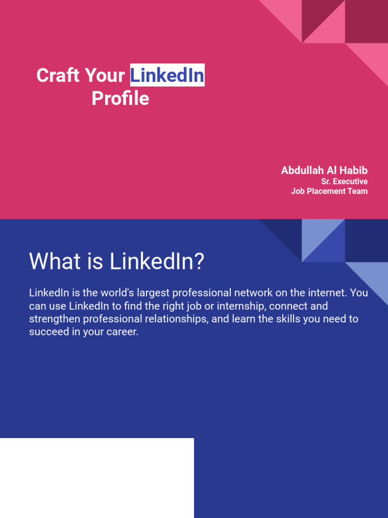 Craft Your Linkedin Profile Pdf Linked In Human Communication