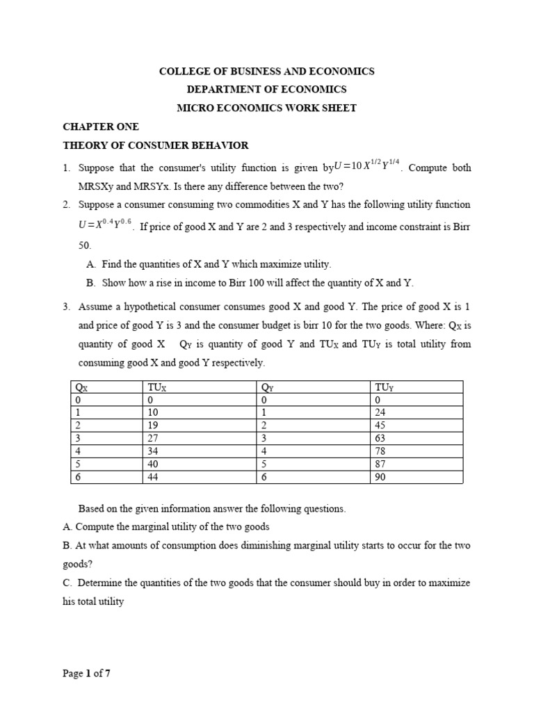 Worksheet - Micro I | PDF | Monopoly | Profit (Economics)