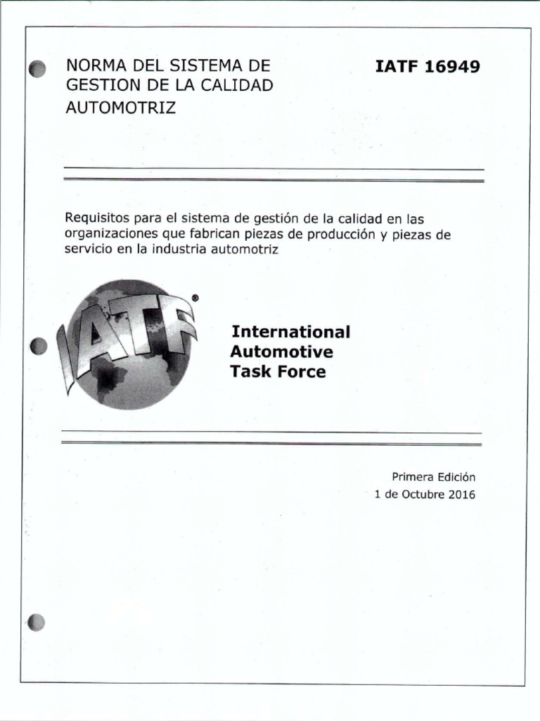 IATF 16949 2016_Español | PDF | Gestión de la calidad | Sistema de ...