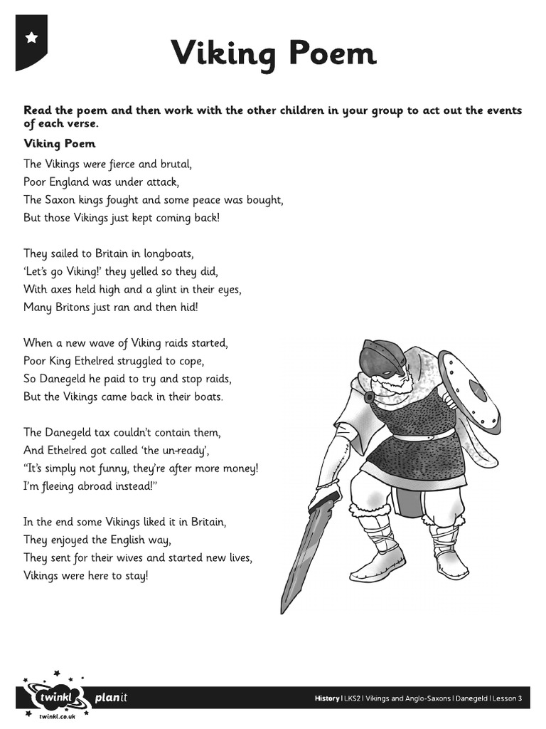 Activity Sheet Viking Poem | PDF