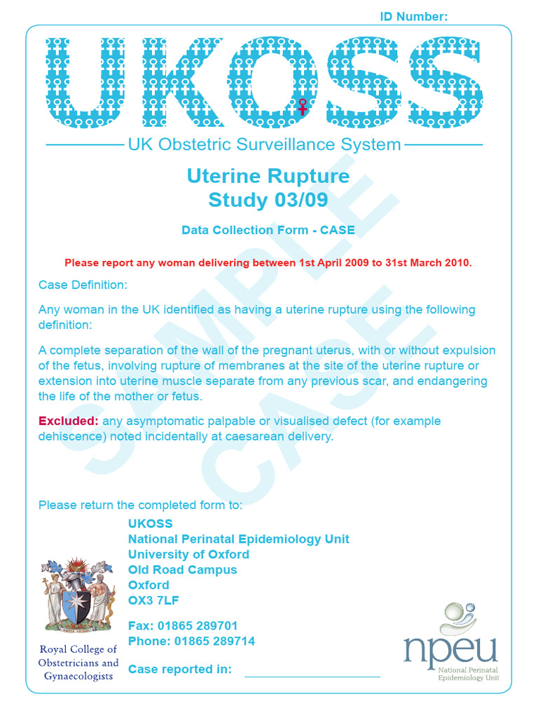 UKOSS-Uterine-Rupture | PDF | Childbirth | Caesarean Section
