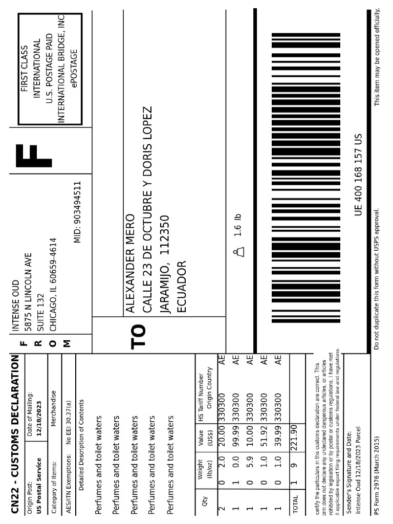 Shipping Label 118273 | PDF