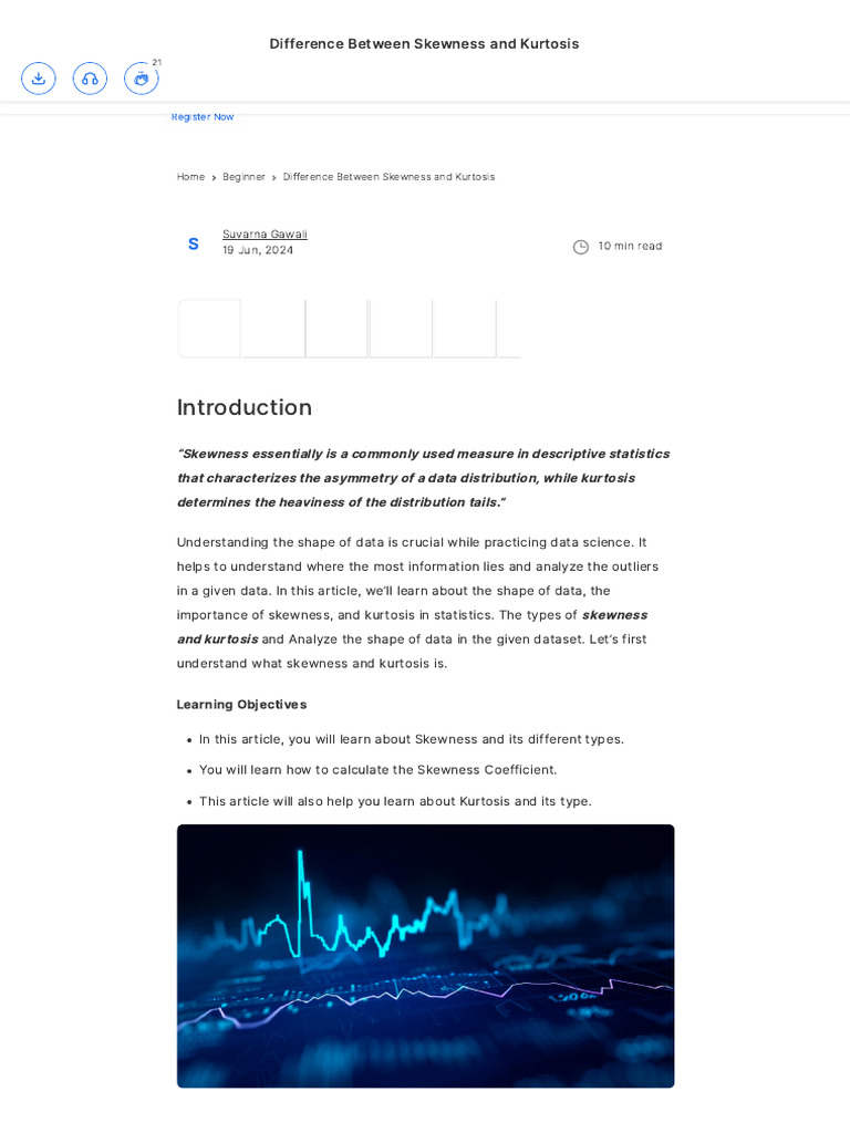 Difference Between Skewness and Kurtosis | PDF | Skewness | Statistical ...