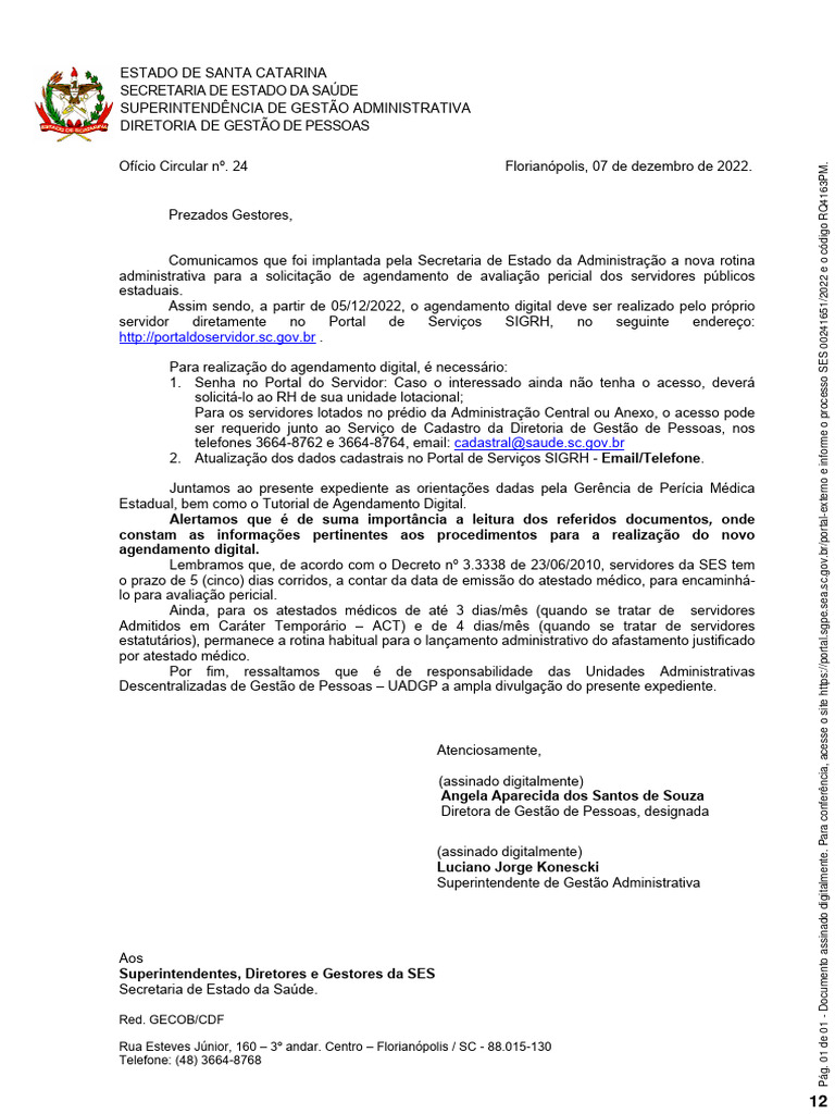 Ofício Circular #24 | PDF | Gestão de recursos humanos