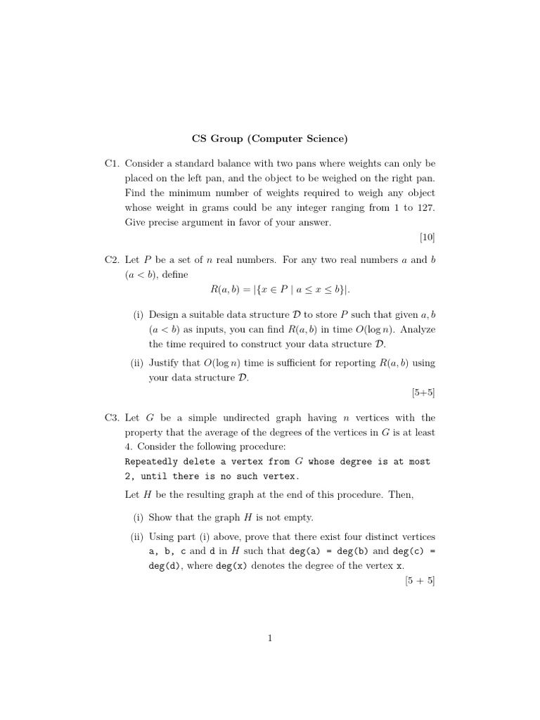 Mtech Cs and Crs PCB 2021 | PDF | Vertex (Graph Theory) | Discrete Mathematics