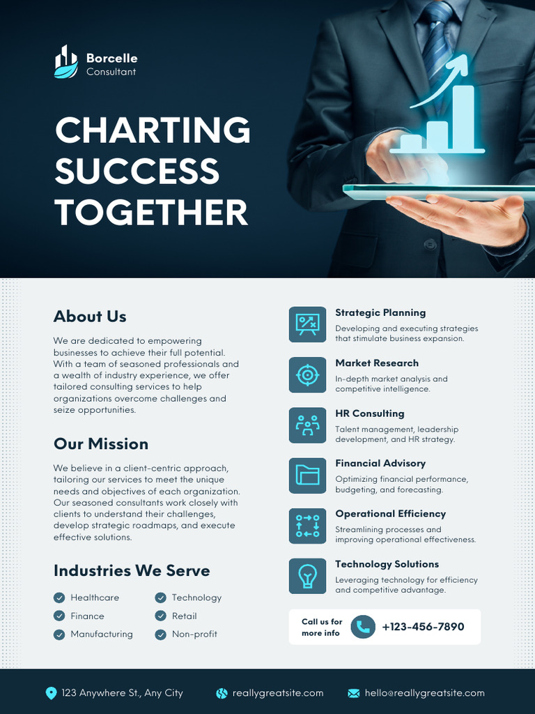 Dark Blue Business Consultant Service Flyer | PDF