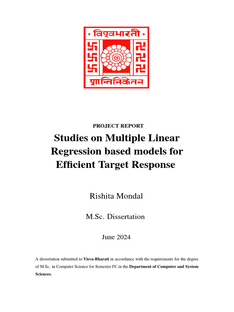 Studies On Multiple Linear Regression Based Models For Efficient Target ...