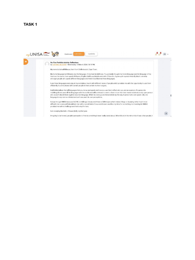 Afl1501 Assessment 6 | PDF | Cognition