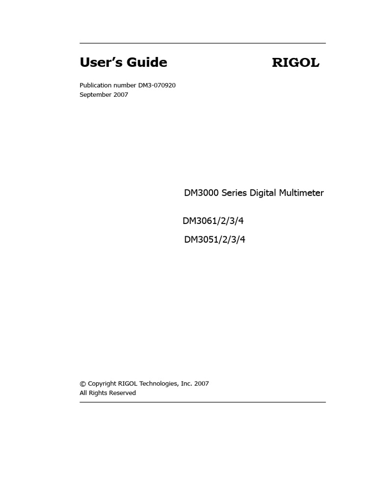 Multímetro RIGOL - DM3000 - Guide | PDF | Electrical Impedance | Parameter (Computer Programming)