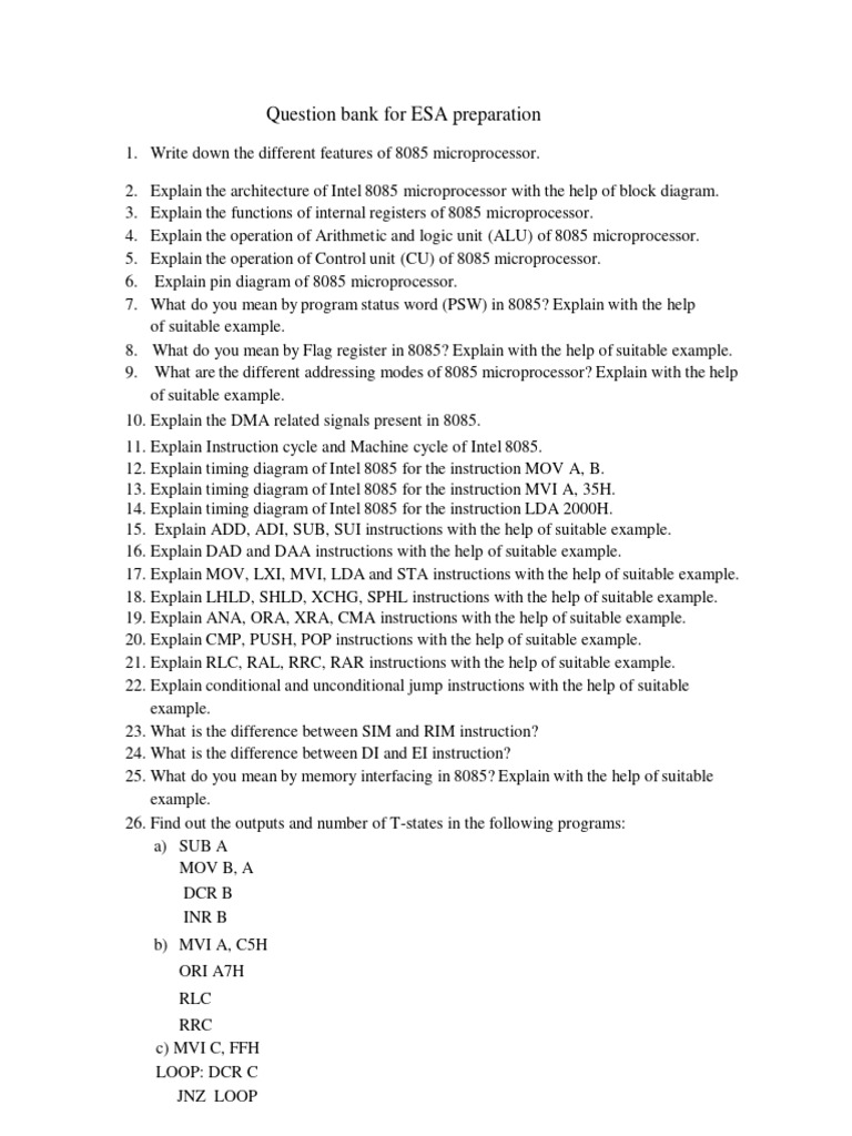 8085 Microprocessor Study Guide | PDF | Central Processing Unit ...