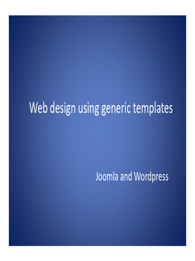 Web Design Using Generic Templates | PDF | Search Engine Optimization ...