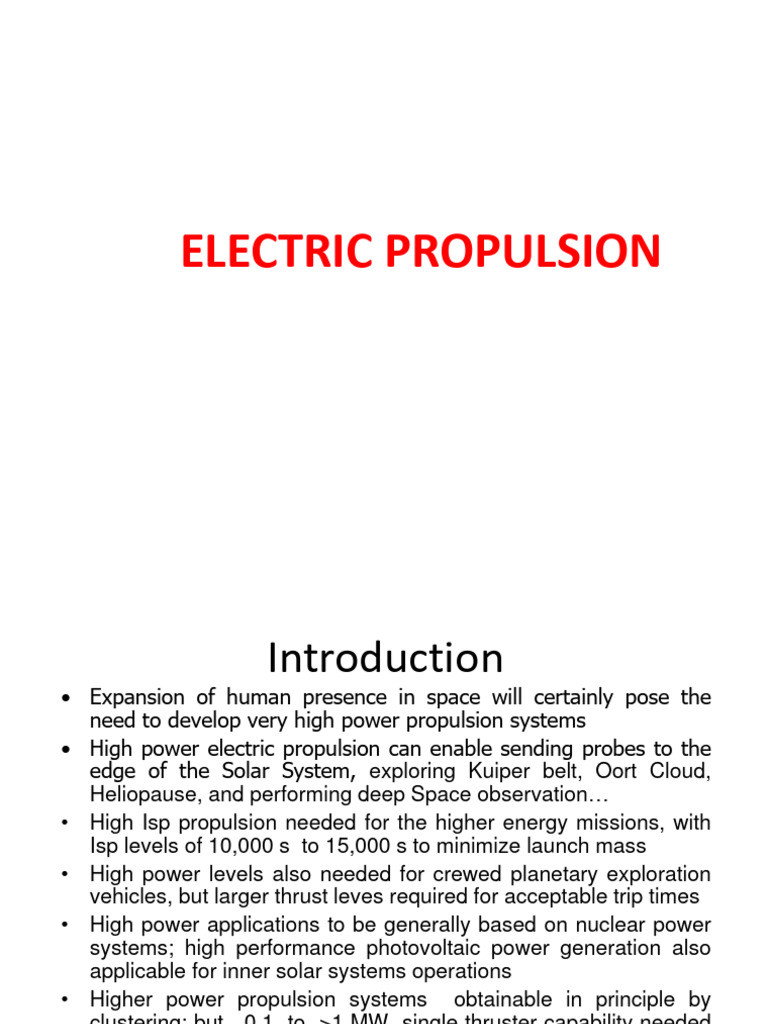 Chapter 4-Electrothermal Propulsion-Resistojet & Arcjet | PDF ...