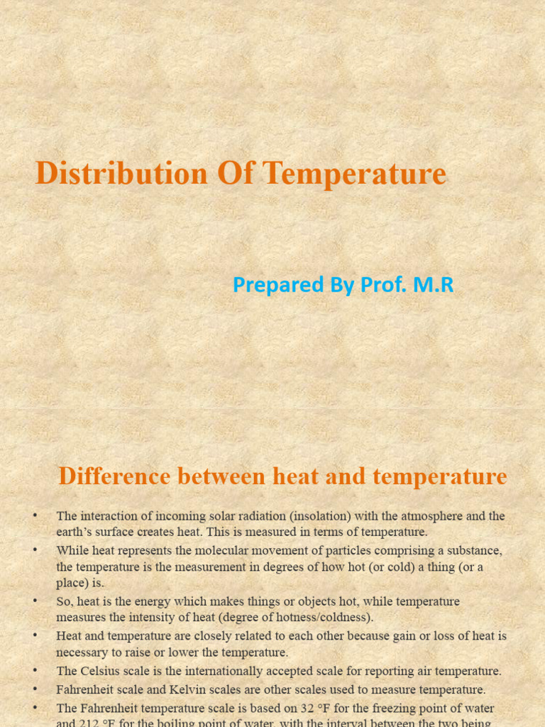 Distribution of Temperature | PDF | Fahrenheit | Temperature