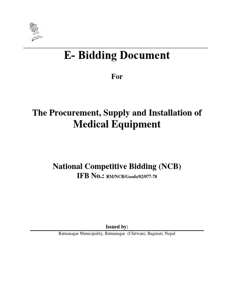 Bidding Document | PDF | Procurement | Prices