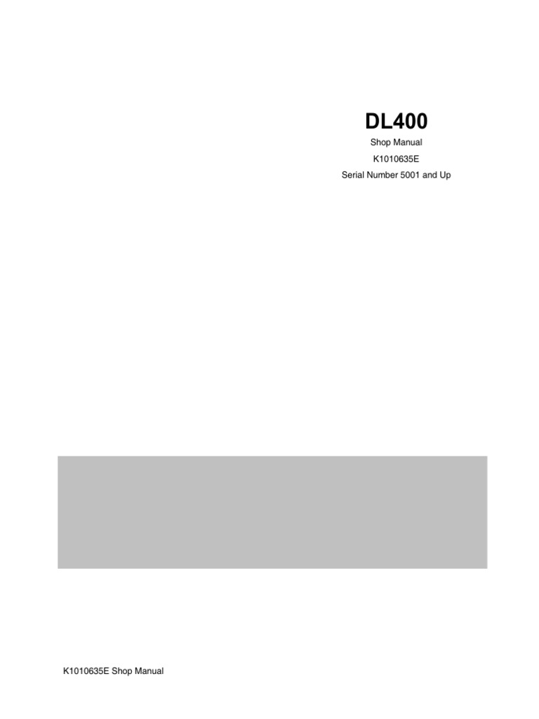 K1010635E Doosan DL400 | PDF | Safety | Manual Transmission