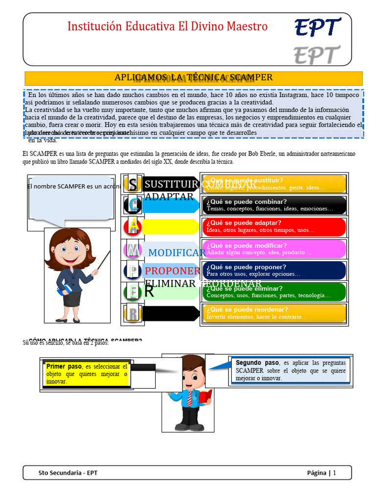 Ept Aprendo en Casa Scamper | PDF | Creatividad | Ciencia cognitiva