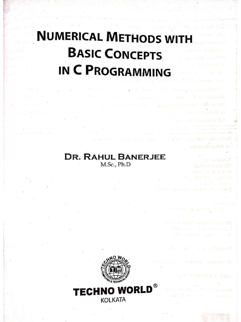 Numerical Methods R Banerjee | PDF