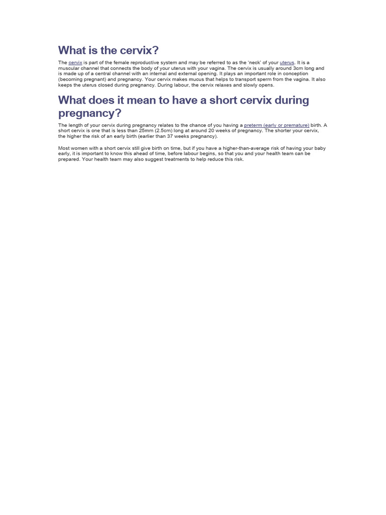 Length of Cervix Findings - Aus Lec5 | PDF | Preterm Birth | Pregnancy